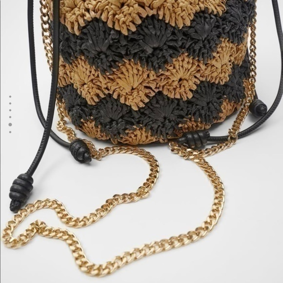 Zara | Bags | Zara Combination Woven Bucket Bag | Poshmark